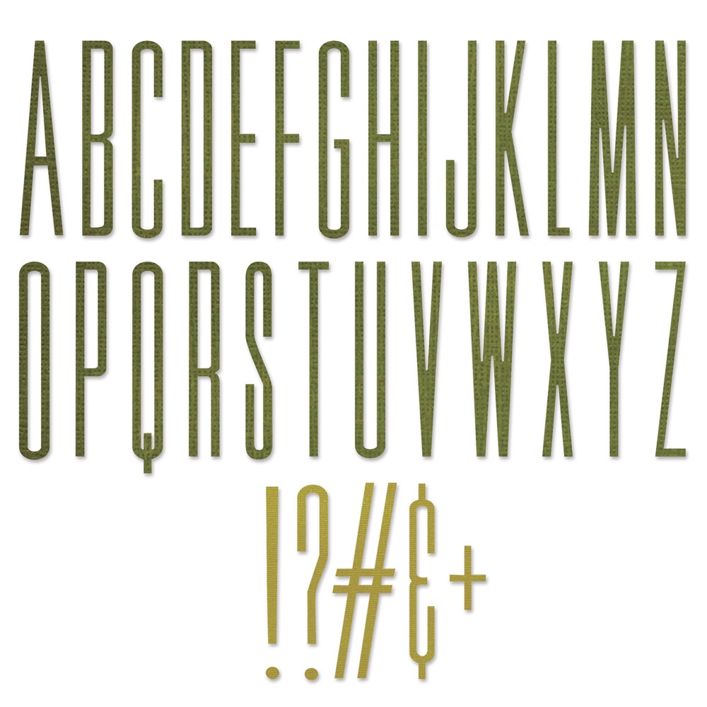 Sizzix Chapter 1 Tim Holtz Thinlits Die Set Alphanumeric Stretch 3532